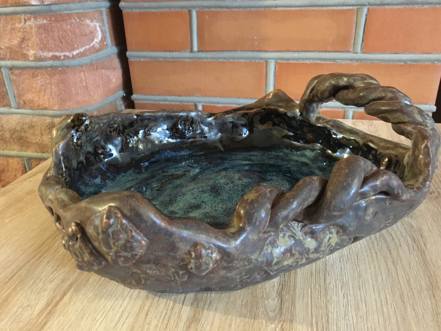 Ceramics by Helena-Reet: Massive brown clay plate (completed in winter ...