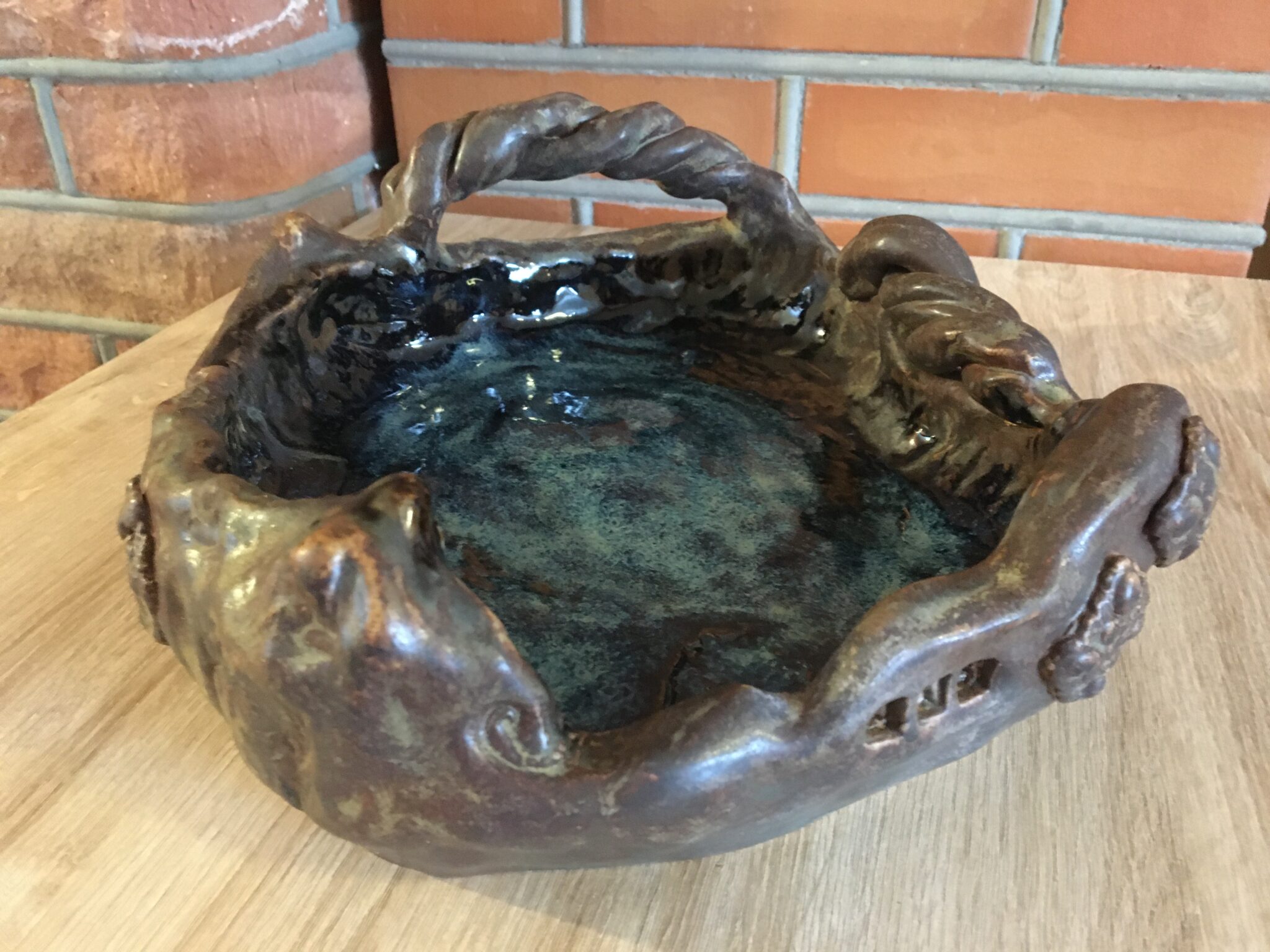 Ceramics by Helena-Reet: Massive brown clay plate (completed in winter ...