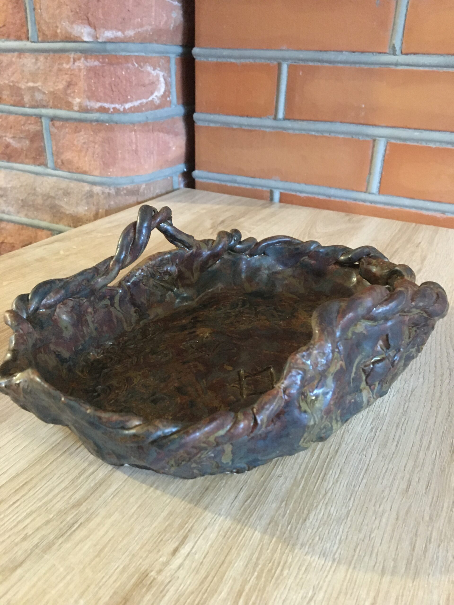 Ceramics by Helena-Reet: Medium brown clay plate (made 2019/2020)