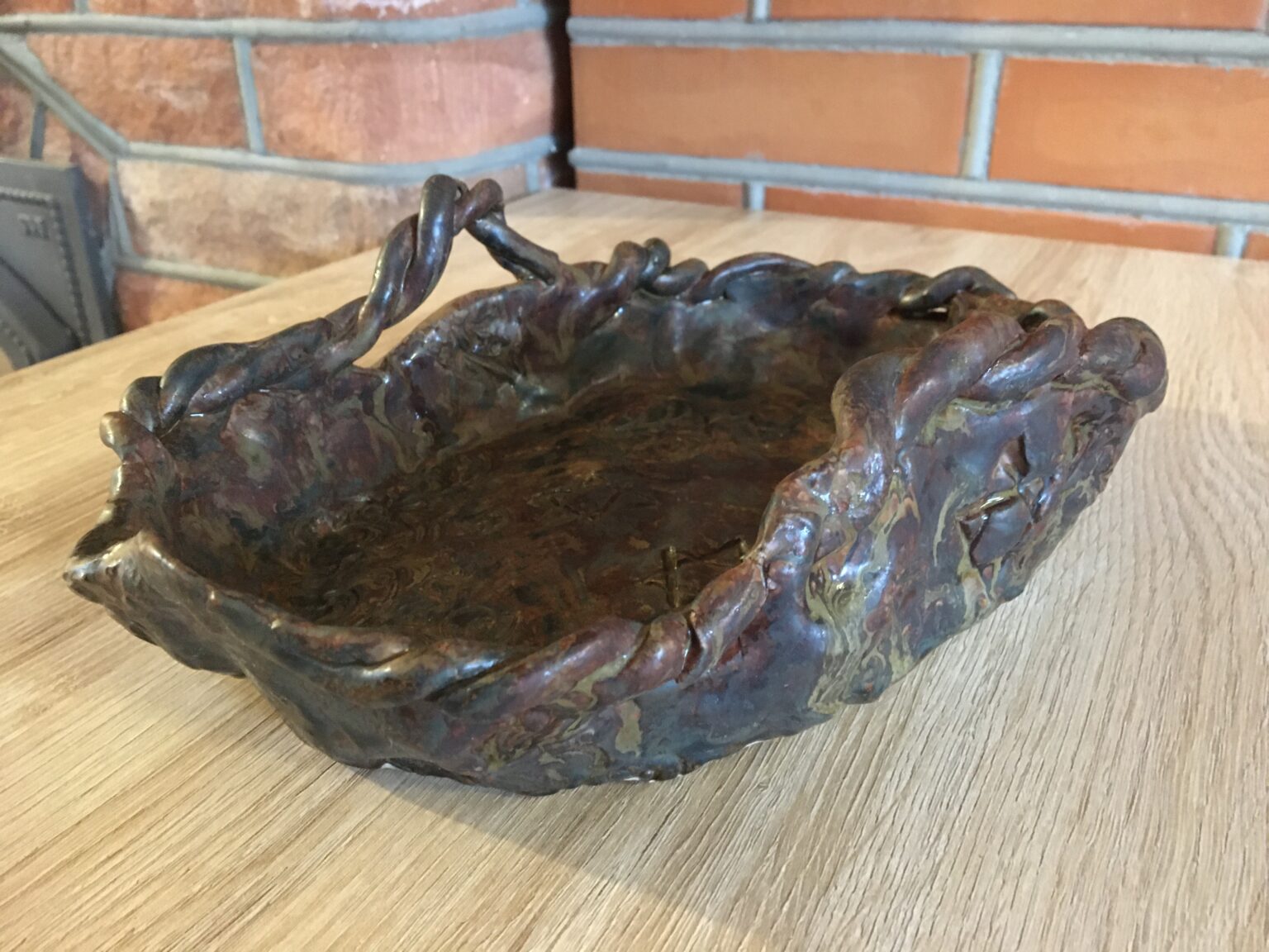 Ceramics by Helena-Reet: Medium brown clay plate (made 2019/2020)